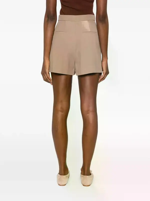 Elisabetta Franchi Pleated Shorts With Chain Detail - Neutrals