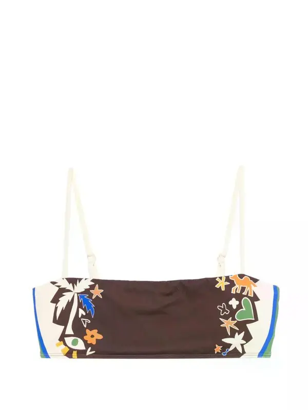 ALEMAIS Maroc Printed Bikini Top - Brown