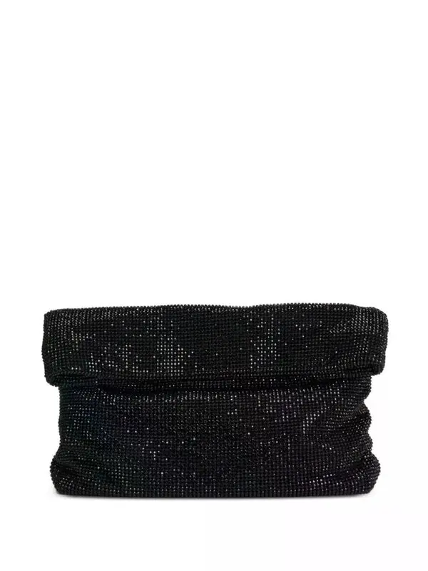 TWENTY FOURHAITCH Beaded Ruched Clutch