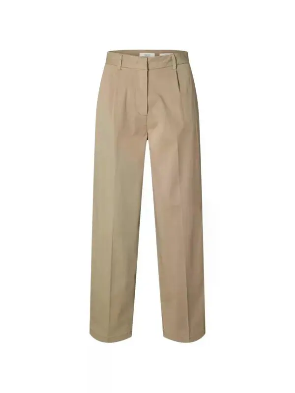 SELECTED Pleated Tailored Trousers - Neutrals
