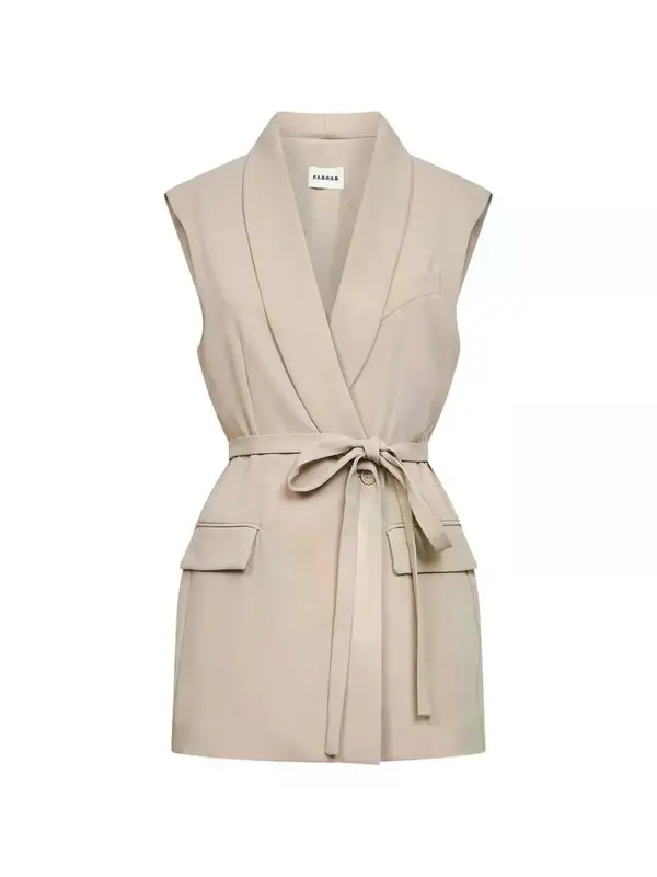 P.a.r.o.s.h Belted Sleeveless Top - Neutrals