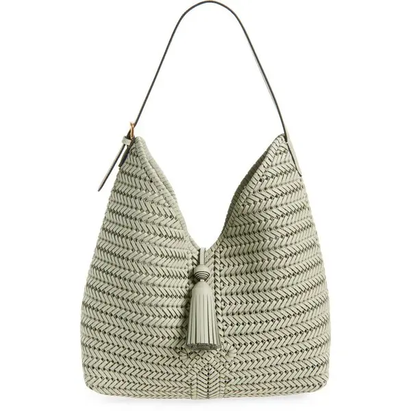 ANYA HINDMARCH Neeson Tassel Leather Hobo Bag - Iceberg