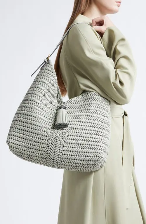 ANYA HINDMARCH Neeson Tassel Leather Hobo Bag - Iceberg