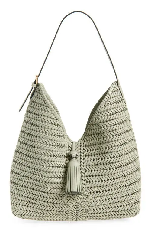 ANYA HINDMARCH Neeson Tassel Leather Hobo Bag - Iceberg