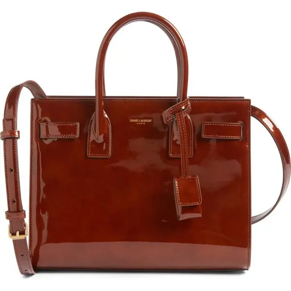 Saint Laurent Baby Sac De Jour Patent Leather Tote