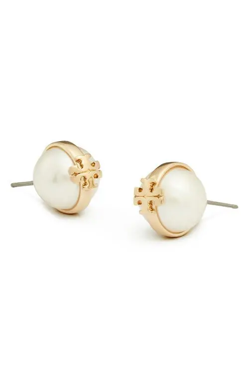 Tory Burch Moondance Faux Pearl Stud Earrings