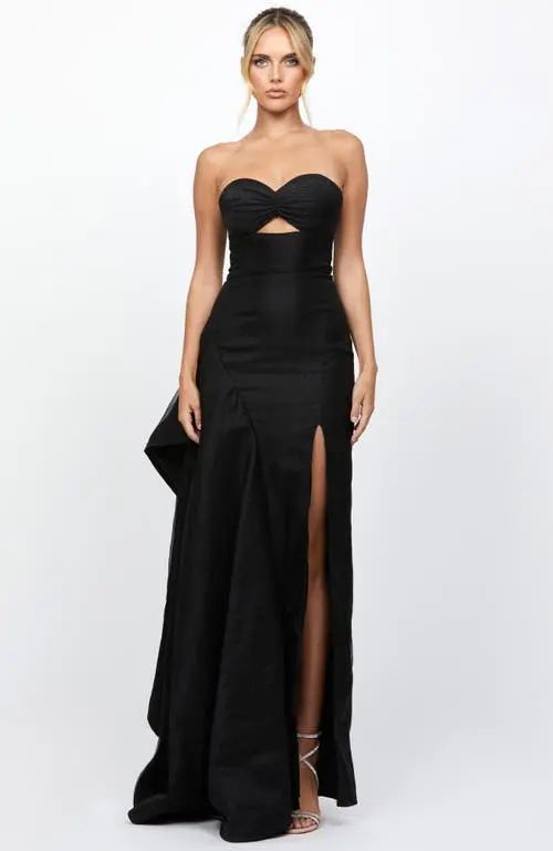 BARIANO Rain Strapless Cut Out Gown