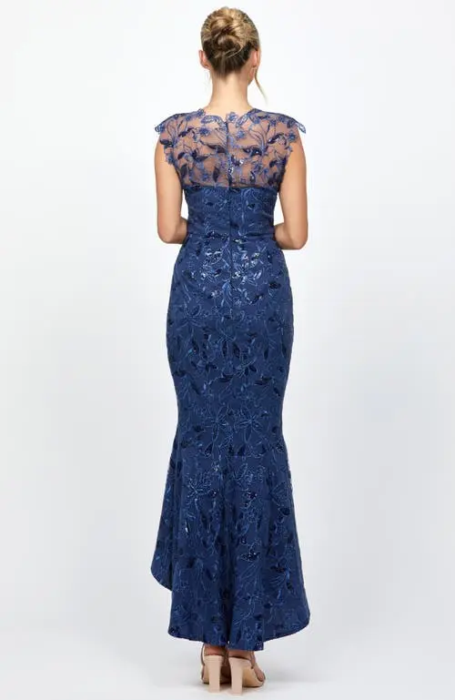 BARIANO Phoebe Cap-sleeve Hi-lo Gown