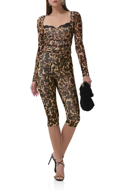 AFRM Gianna Leopard Print Crop Leggings