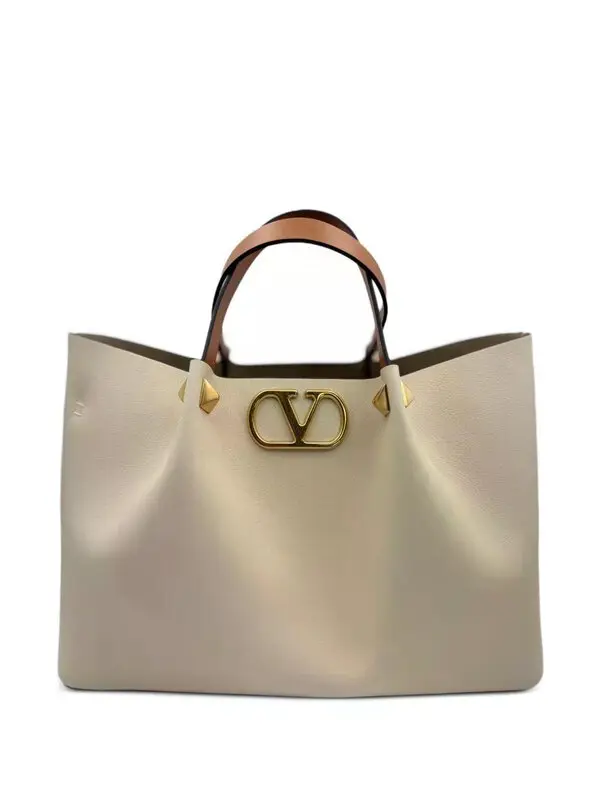 Valentino Garavani Logo-appliqué Tote - Neutrals