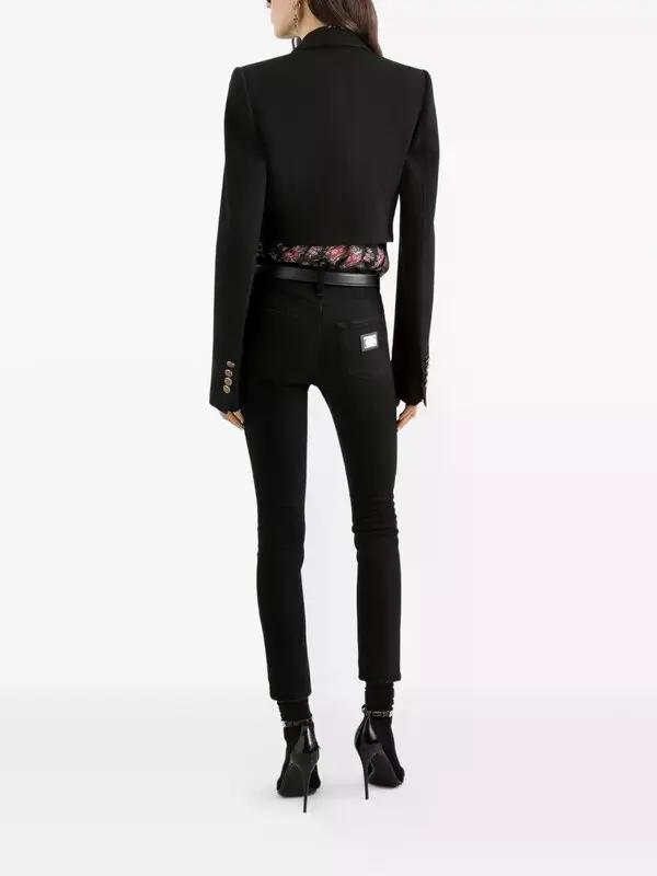 Dolce & Gabbana Metal-plaque Jeans - Black