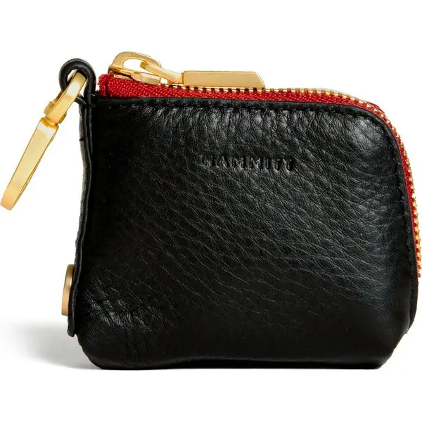 HAMMITT Syd Pouch - Black/brushed Gold Red Zip