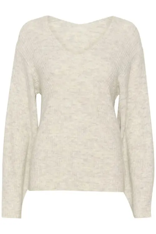 SOAKED IN LUXURY Slrakel V-neck Rib Knit Pullover