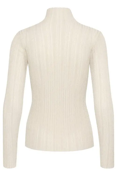 SOAKED IN LUXURY Sllaisa Metallic Turtleneck Pullover - Silver