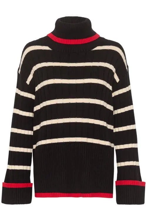 SOAKED IN LUXURY Slmusling Rollneck Rib Knit Pullover