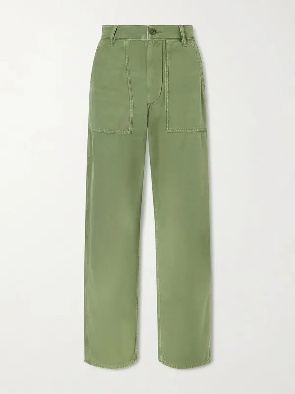 Polo Ralph Lauren Cotton-twill Straight-leg Trousers - Green