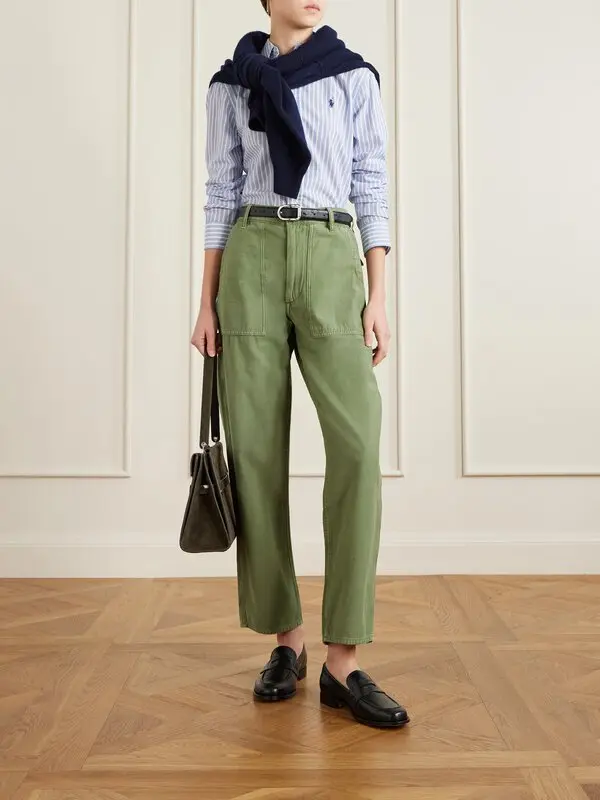 Polo Ralph Lauren Cotton-twill Straight-leg Trousers - Green