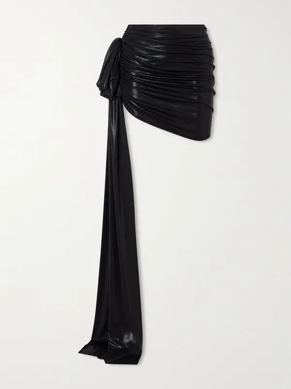 Norma Kamali Diana Pickleball Bow-detailed Mini Skirt - Black