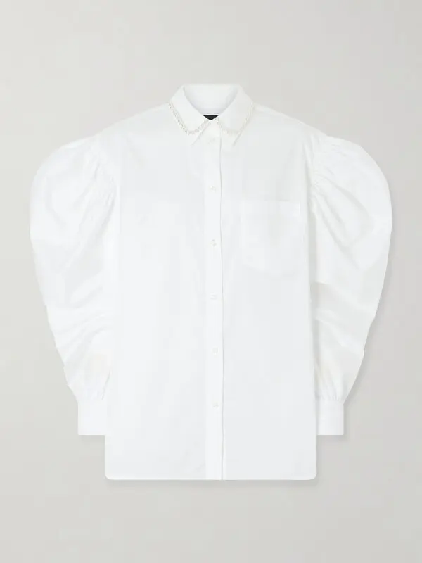Simone Rocha Embellished Cotton-poplin Shirt
