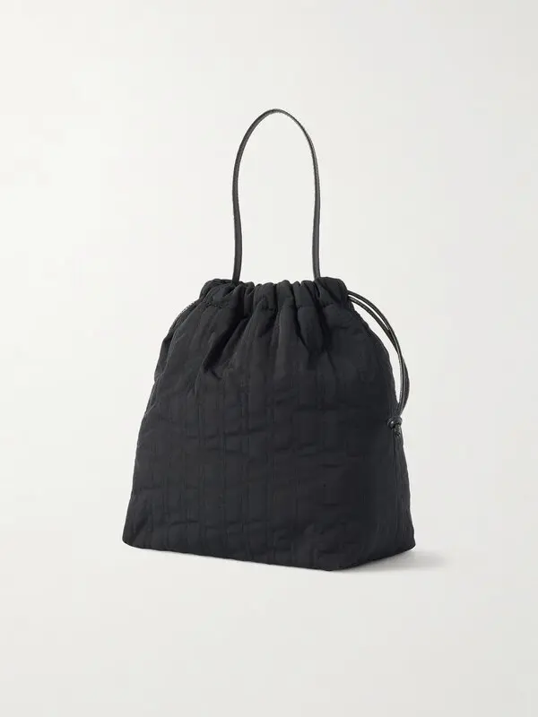 VALESQUE Leather-trimmed Quilted Nylon Bonnet Shoulder Bag
