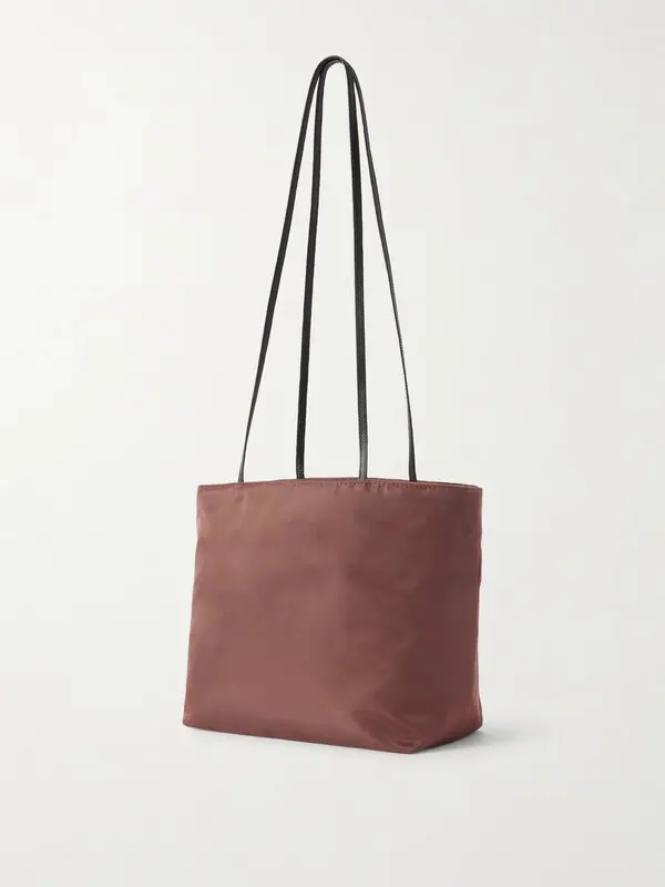 VALESQUE Leather-trimmed Nylon-satin Tote