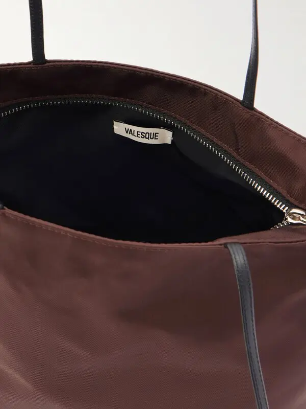 VALESQUE Leather-trimmed Nylon-satin Tote