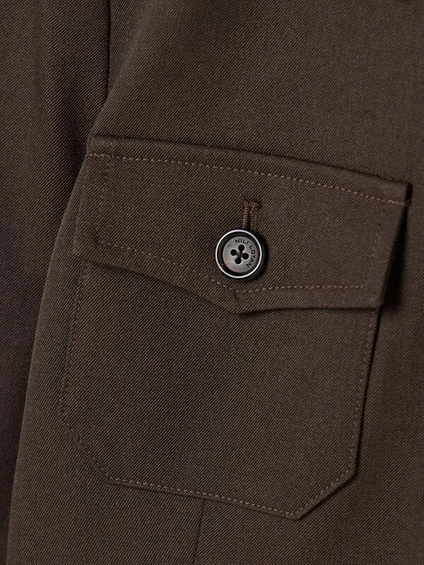 NILI LOTAN Jamison Wool-twill Jacket - Brown