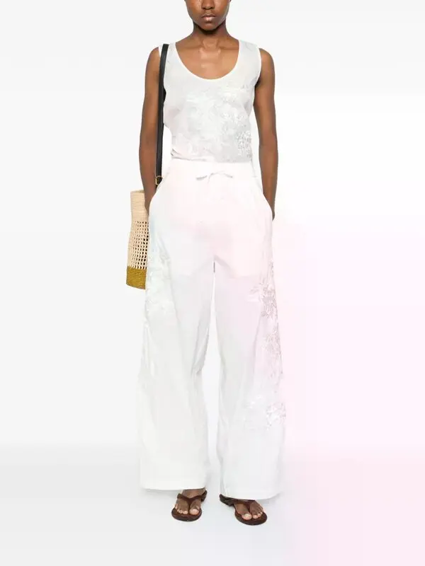 P.a.r.o.s.h Embroidered Trousers - White