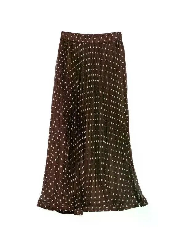P.a.r.o.s.h Polka-dot Pleated Maxi Skirt