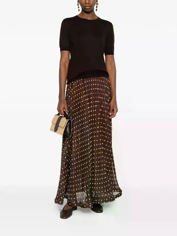 P.a.r.o.s.h Polka-dot Pleated Maxi Skirt
