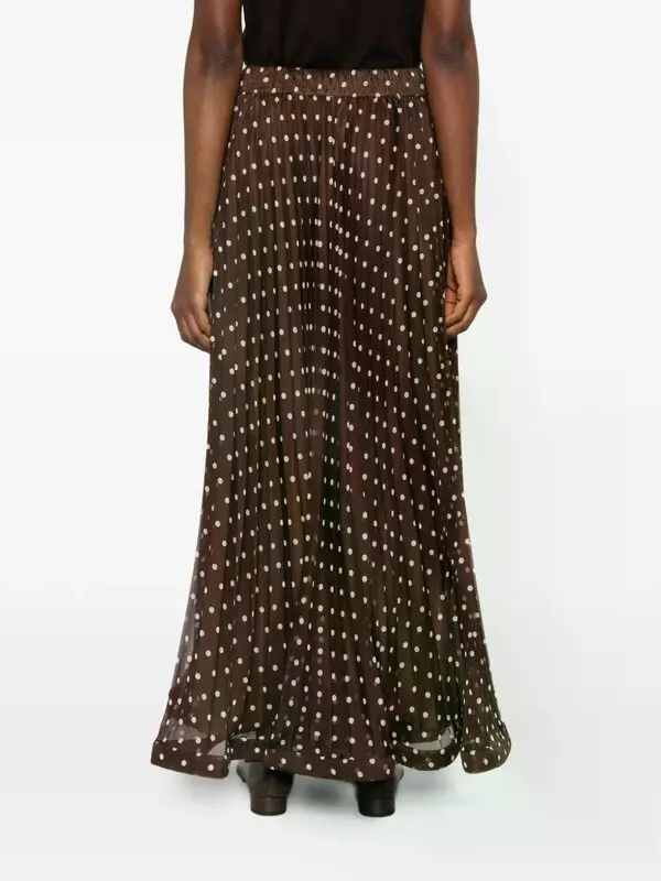 P.a.r.o.s.h Polka-dot Pleated Maxi Skirt