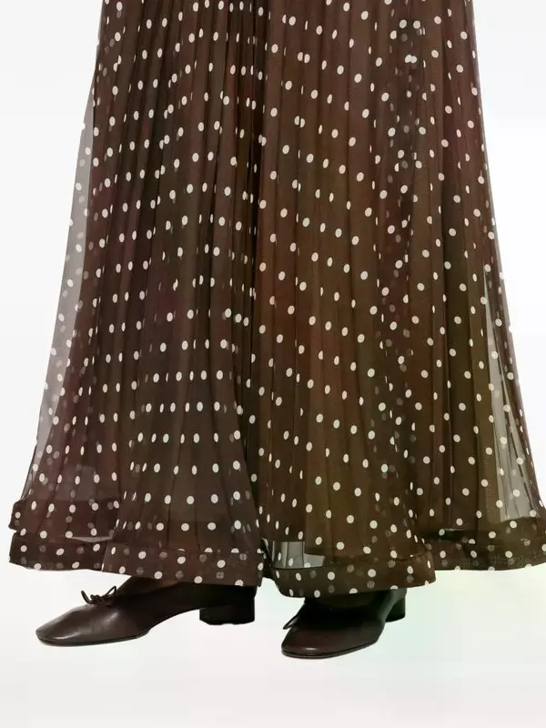 P.a.r.o.s.h Polka-dot Pleated Maxi Skirt