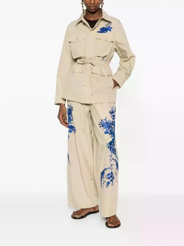 P.a.r.o.s.h Floral-embroidered Trousers