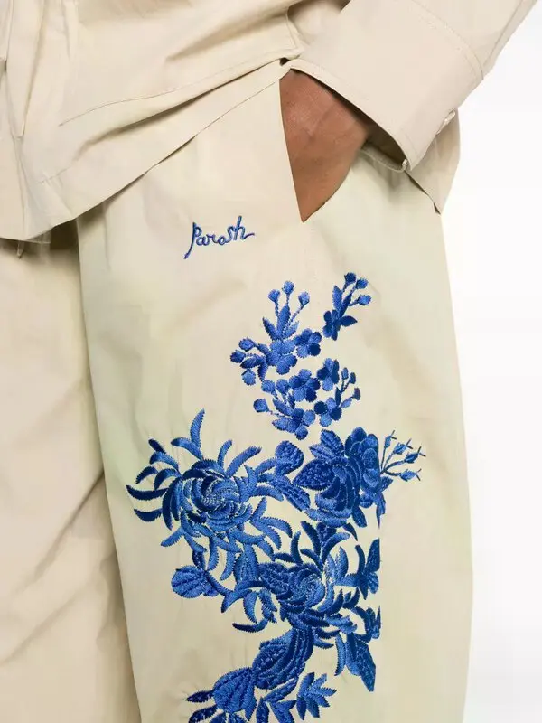 P.a.r.o.s.h Floral-embroidered Trousers