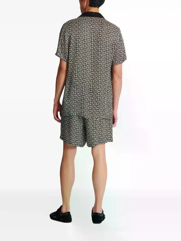 Balmain Pb-monogram Short-sleeve Shirt
