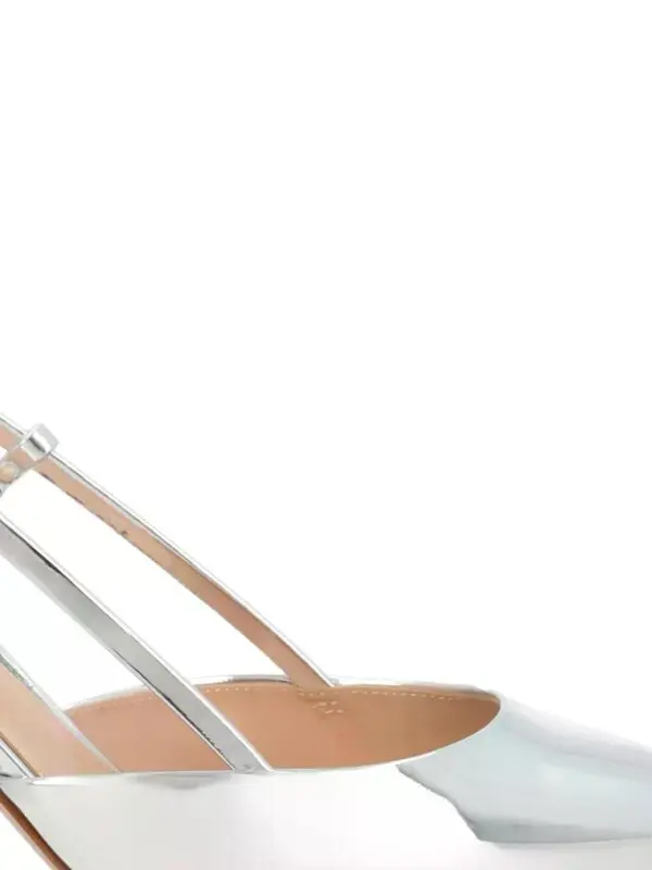 GIANVITO ROSSI Ascent Pointed Leather Pumps - Silver