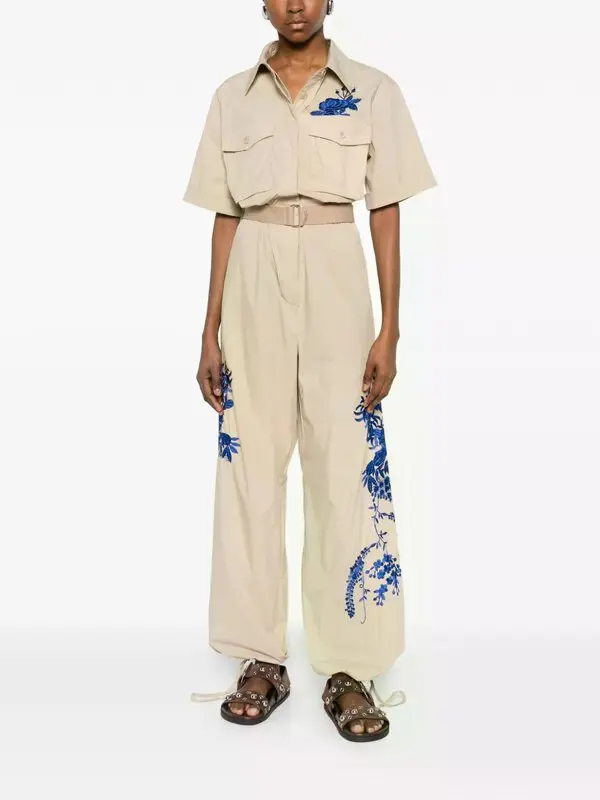 P.a.r.o.s.h Floral-embroidered Jumpsuit