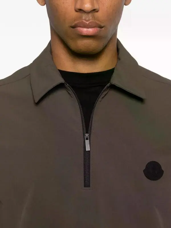 Moncler Half-zip Short-sleeve Polo Shirt - Brown