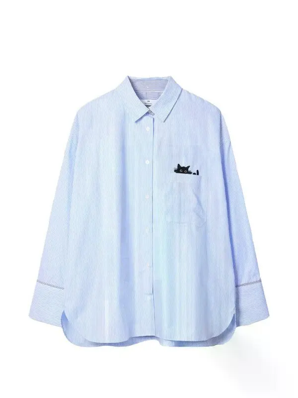 Paul Smith Striped Shirt With Cat Detail