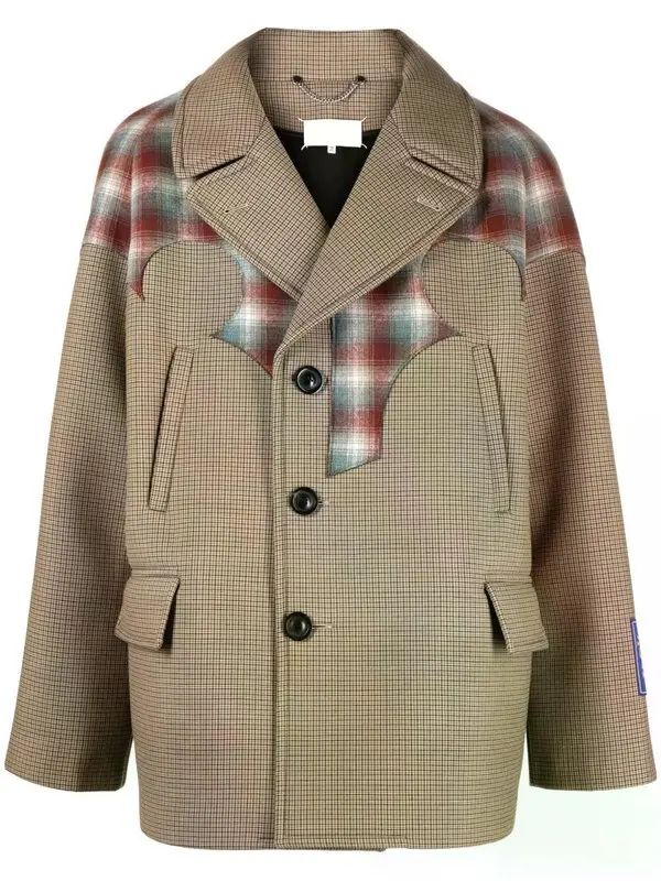 MAISON MARGIELA X Pendleton Décortiqué Plaid-check Oversize Peacoat - Neutrals