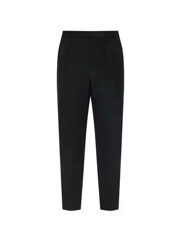 Emporio Armani Tapered Pleated Trousers - Black