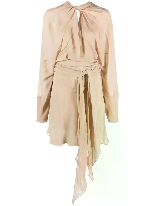 MAISON MARGIELA Draped Silk Mini Dress