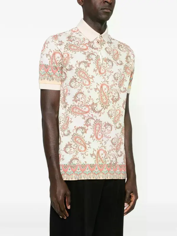 Etro Paisley-print Polo Shirt - Neutrals