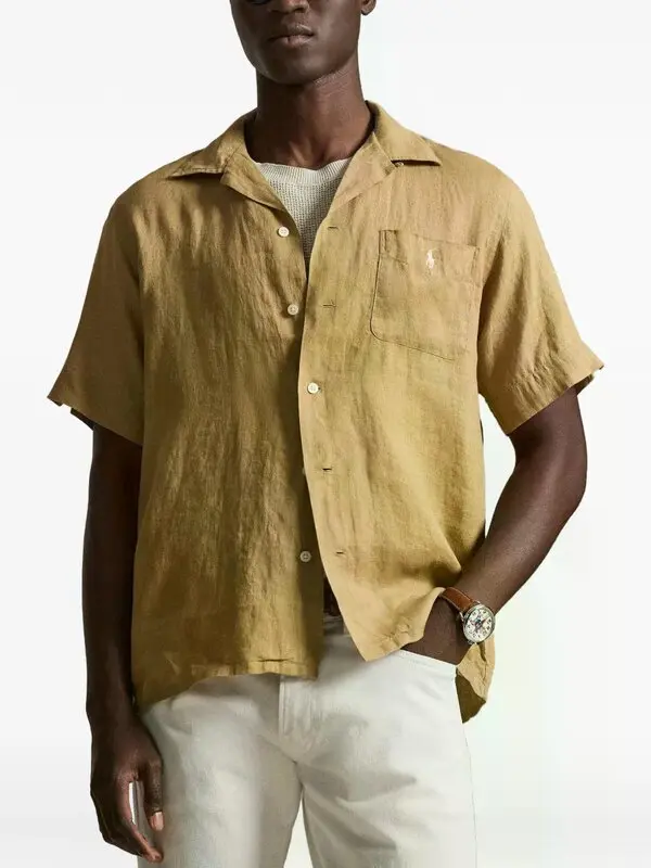 Polo Ralph Lauren Embroidered Linen Shirt - Neutrals