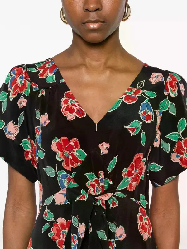 Rixo Riella Floral Print Dress