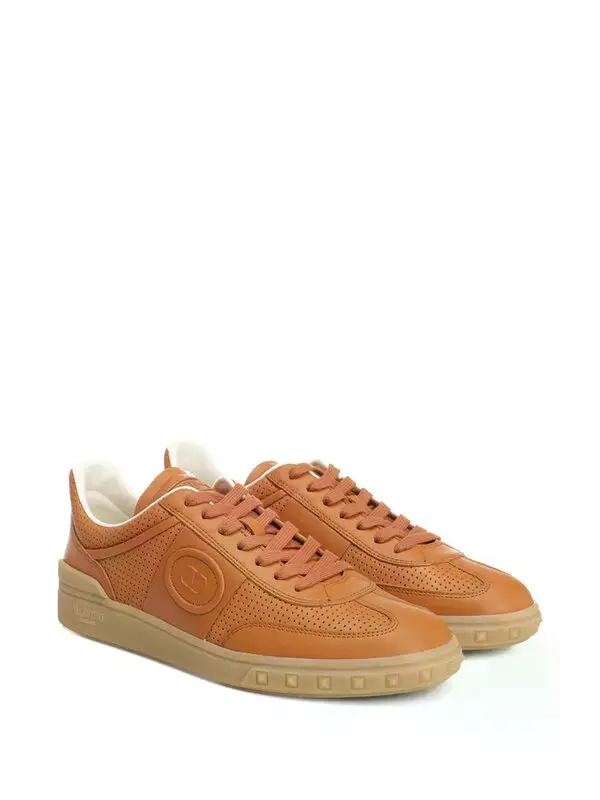 Valentino Garavani Perforated Studded Sole Sneakers - Brown