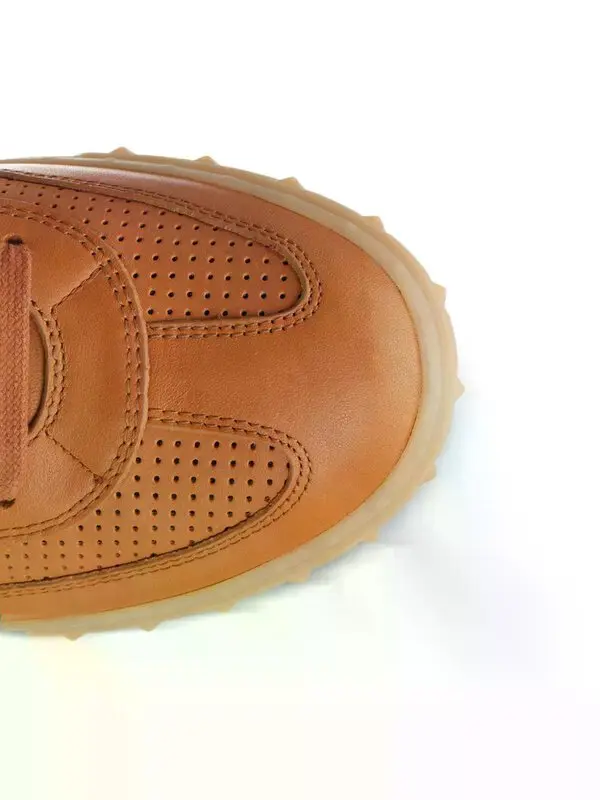 Valentino Garavani Perforated Studded Sole Sneakers - Brown