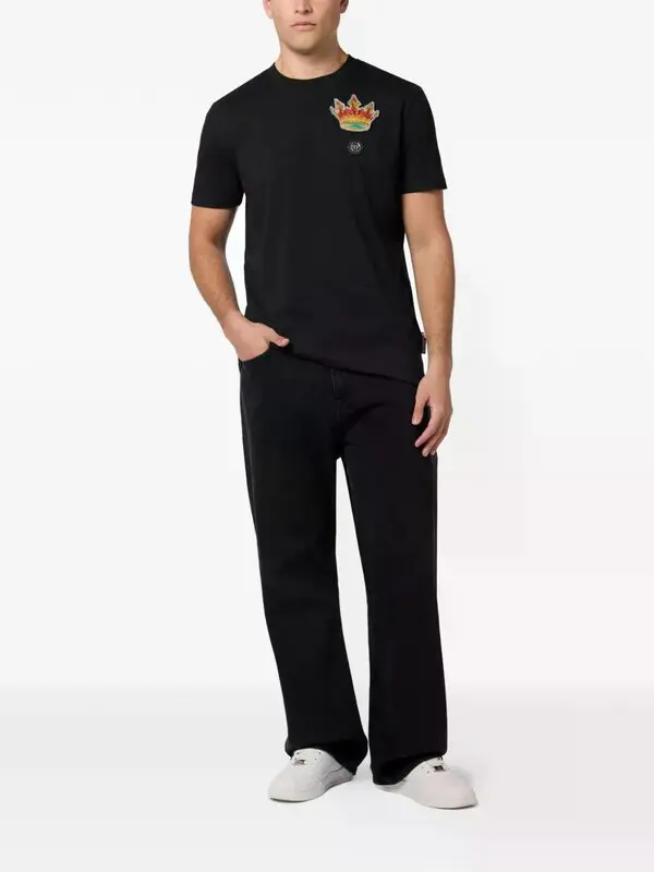 Philipp Plein Embroidered Crown Crystal T-shirt