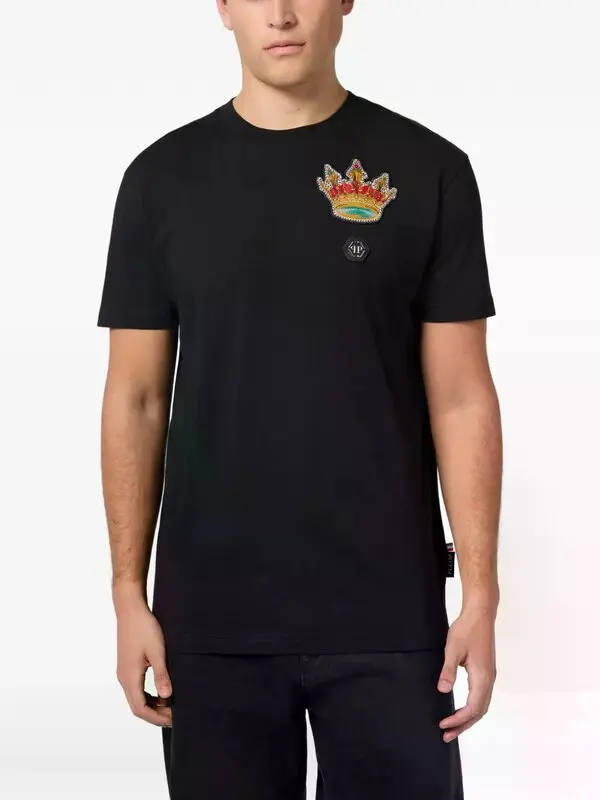 Philipp Plein Embroidered Crown Crystal T-shirt