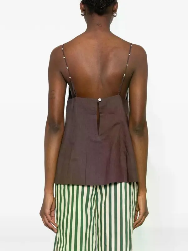 ALEMAIS Leandra Floral-embroidered Top - Brown